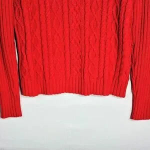 Valerie Stevens | Sweaters | Valerie Stevens Size Sp Bright Red Cable ...